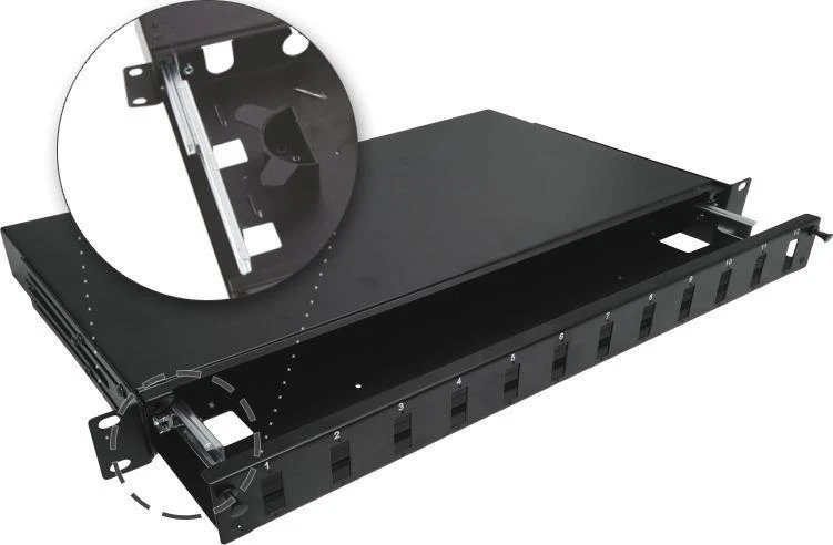 Alantec Teleskopinis optinis komutatorius 12xSC duplex 19 "1U su ...