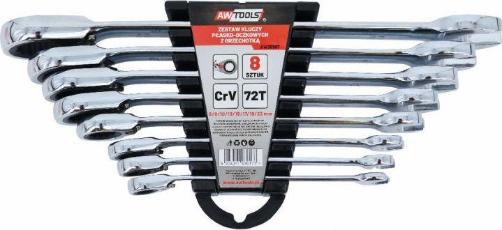AW-Tools Kombinuotas raktas su terkšle AWTools AW39997; 8-22 mm; 8 vnt ...