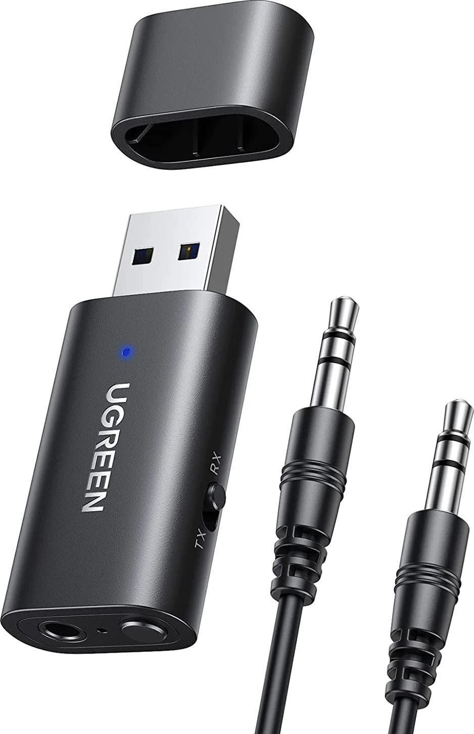 Garso adapteris UGREEN CM383, USB iki 3.5 mm mini lizdas, AUX (pilka ...
