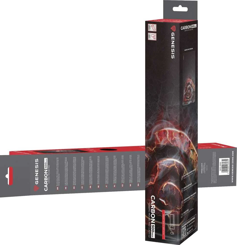 Genesis | Pelės kilimėlis | Audinys, guma | Carbon 500 MAXI LAVA G2 ...