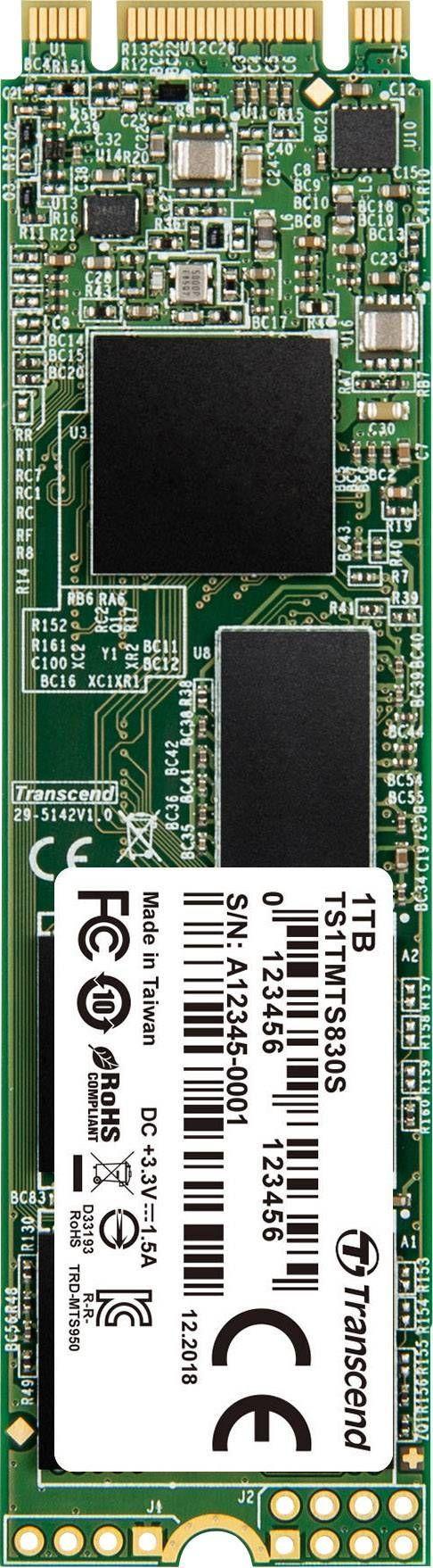 Transcend SSD 830S M.2 2280 SATA III 6Gb / s, 512GB, R / W 560 / 520 MB / s, modelis ...