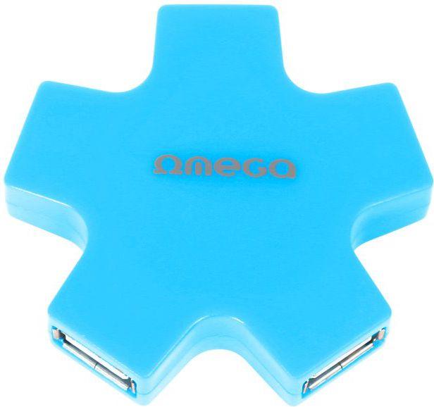 OMEGA USB 2.0 HUB 4 PORT STAR Mėlynas [43520], modelis - OUH24SBL, žema ...