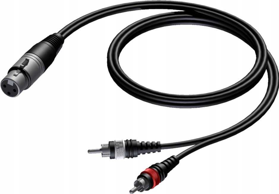 Procab kabelis PROCAB CAB704 / 3 XLR lizdas iki 2 x RCA / Cinch kištukas 3 m, modelis - CAB704/3 ...
