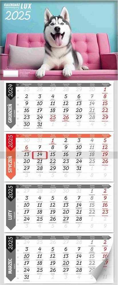 Kalpol Kalendorius 2025 keturių mėnesių LUX MIX, žema kaina | Varle.lt