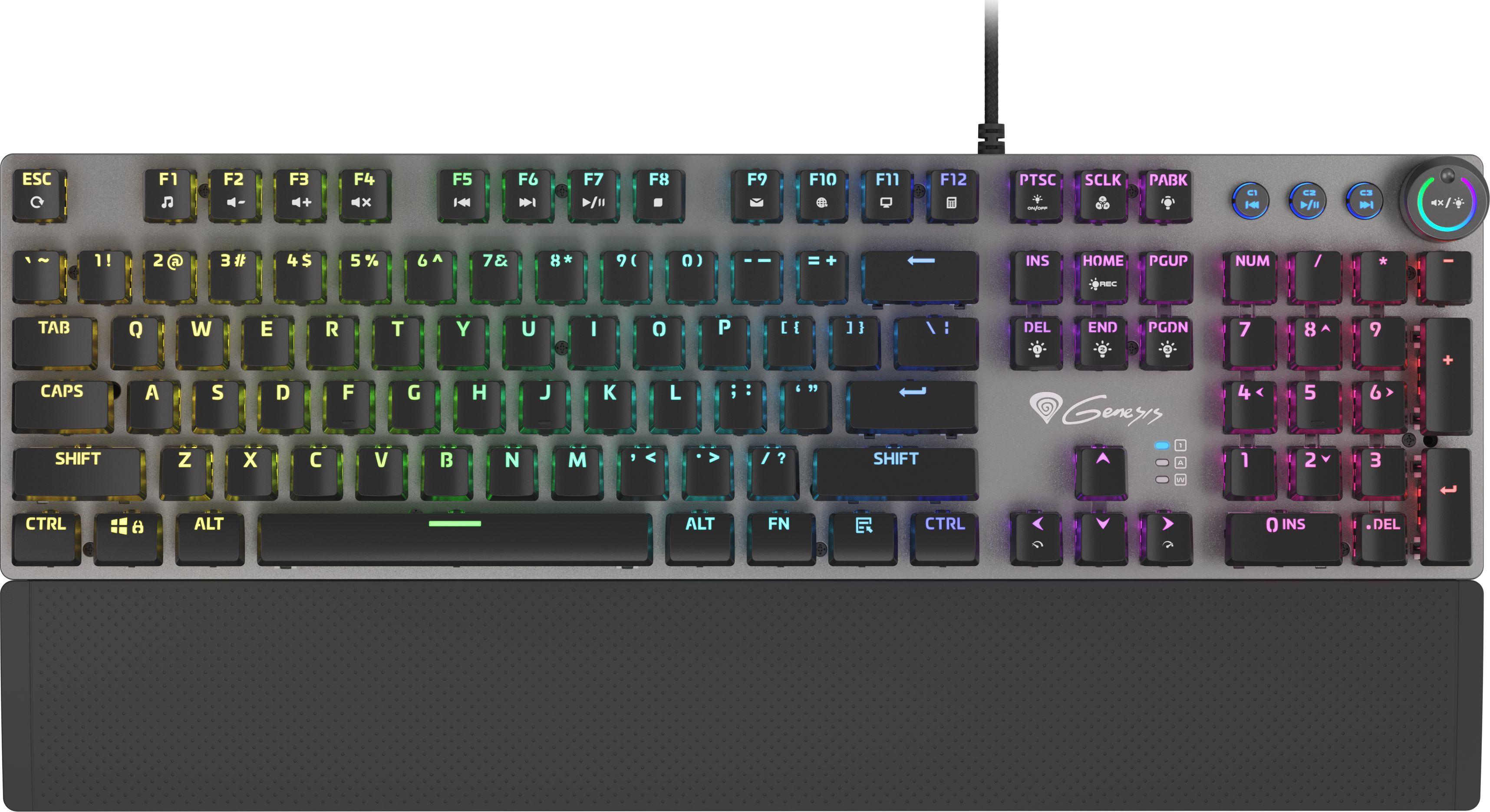 Genesis | THOR 400 RGB | Juodas / Slate | Klaviatūra žaidimams | su ...