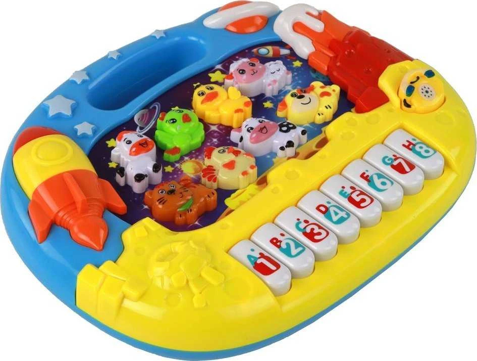 Vaikiškas edukacinis pianinas Lean Toys, kosmoso tema, 24x19x5 cm ...