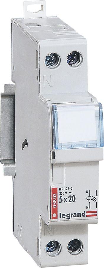Legrand cilindrinis saugiklio jungiklis 1P+N 5x20mm RB302 005802 ...
