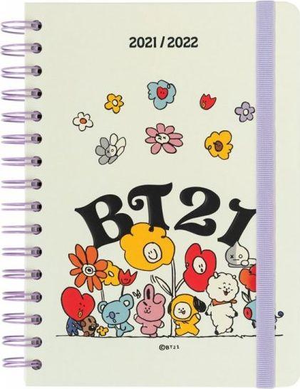 Line Friends BT21 - Kalendarz / Planner szkolny 2021 / 2022 (balta), modelis - AGESVA52106, žema ...
