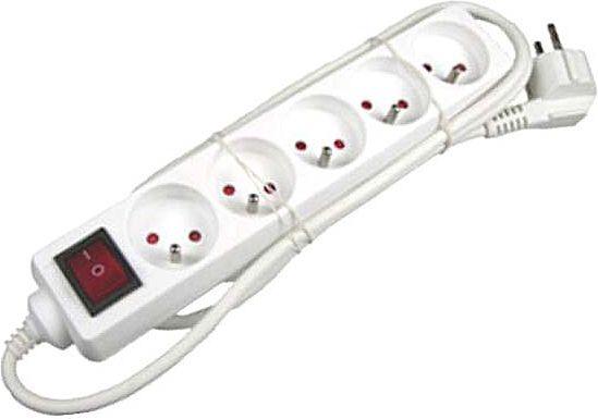 Prailgintuvas su jungikliu, 5 lizdai, 10 m, baltas, modelis - LAMKS100PR501, žema kaina | Varle.lt