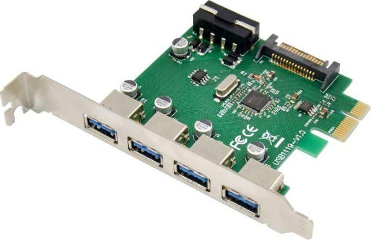 Kontrolierius MicroConnect PCIE 2.0 x1 – 4x USB 3.0 (MC-USB3.0-F3B1 ...