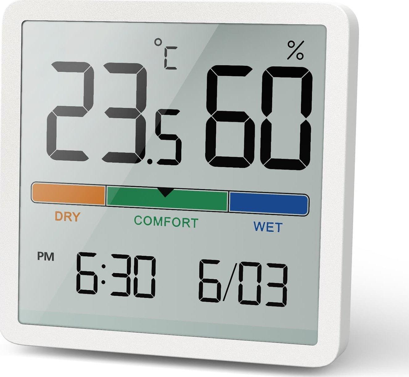 Termometras / higrometras su laikrodžio ir datos funkcija, GreenBlue ...