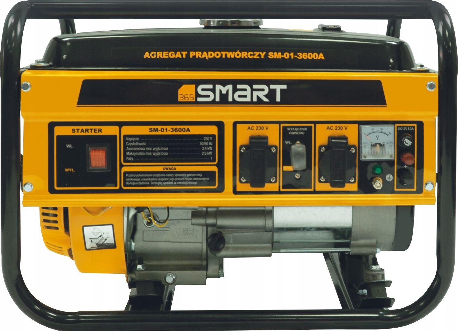 SMART365 2,6kW 1-fazis generatorius (01-3600A), modelis - 01-3600A ...