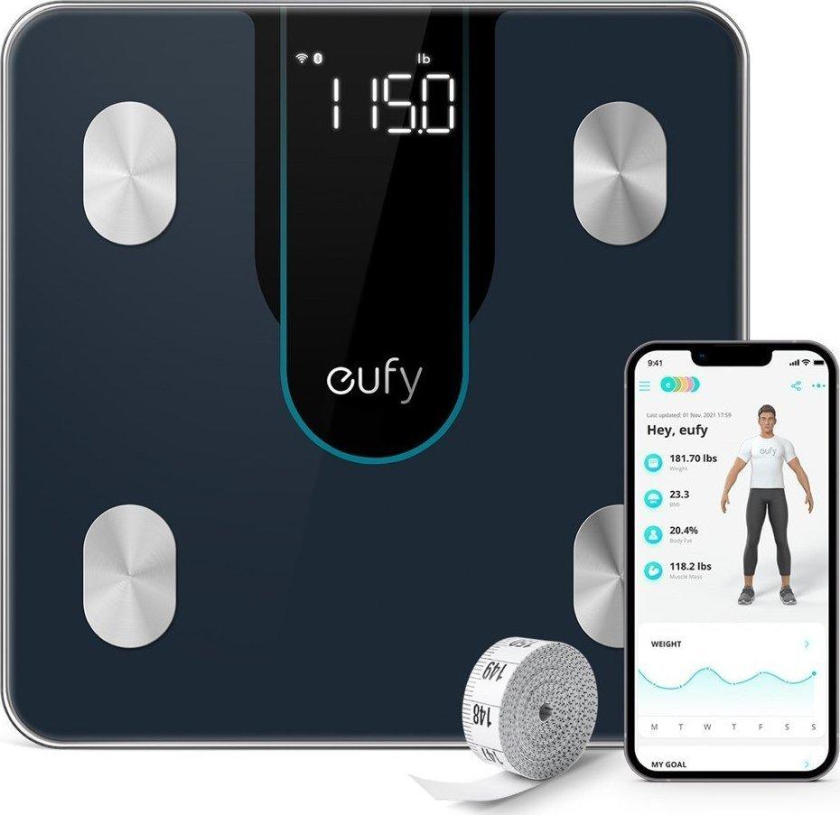 Eufy Smart Scale P2, Wi-Fi, Bluetooth, IPX5 Atsparus vandeniui, Smart Scale, 15 matavimų, 3D ...