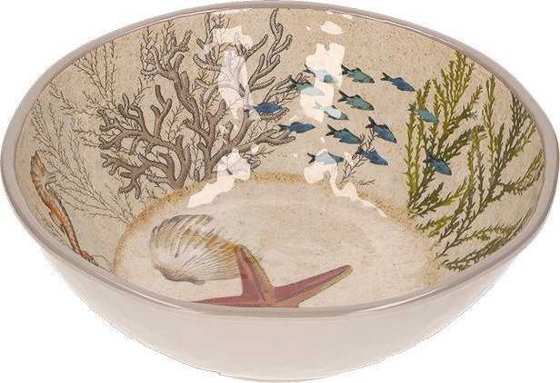 Vilde ROSE&TULIPANI SEA LIFE Apvalus salotų dubuo, melaminas, 28 cm ...