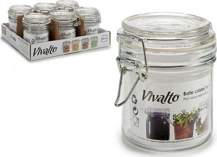 Vivalto Permatomas stiklinis stiklainis Vivalto Airtight (250 ml ...