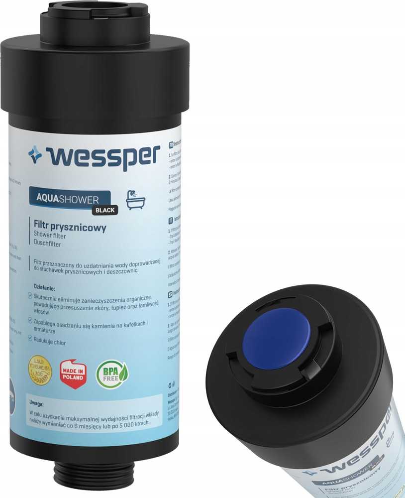 Wessper WESSPER AQUASHOWER DUŠO FILTRAS JUODA MATINIS, modelis - WES081 ...