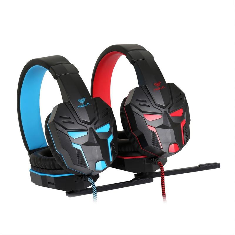 „Aula LB-01 Noise-Off Power Bass“ žaidimų ausinės 50 mm tvarkyklės 2 m laidas 2 x 3,5 mm garso ...