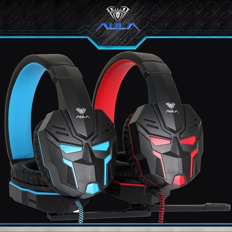 „Aula LB-01 Noise-Off Power Bass“ žaidimų ausinės 50 mm tvarkyklės 2 m laidas 2 x 3,5 mm garso ...