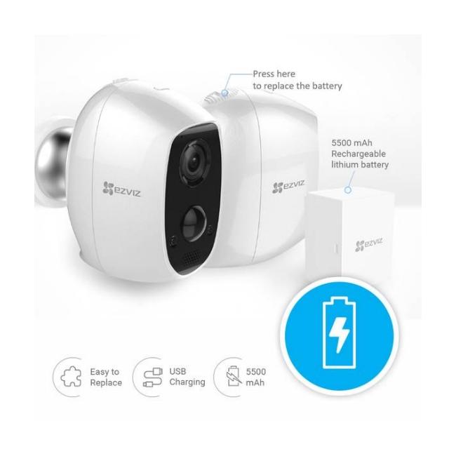 Belaidė Wi-Fi kamera C3A, 1080p, su baterija 5500mAh, Micro SD iki ...