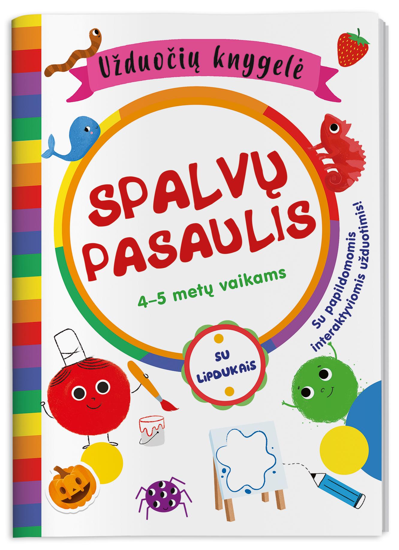 KNYGA Spalvų pasaulis. Užduočių knygelė 4-5 metų vaikams su lipdukais ...