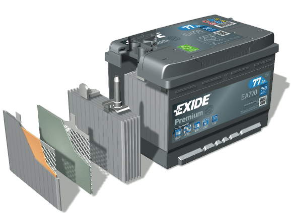EXIDE ER550 115Ah 760A (EN) 12V akumuliatorius, modelis - ER550, žema ...