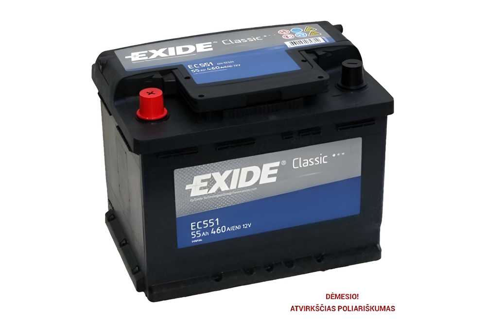 EXIDE EC551 55Ah 460A (EN) 12V akumuliatorius, žema kaina | Varle.lt