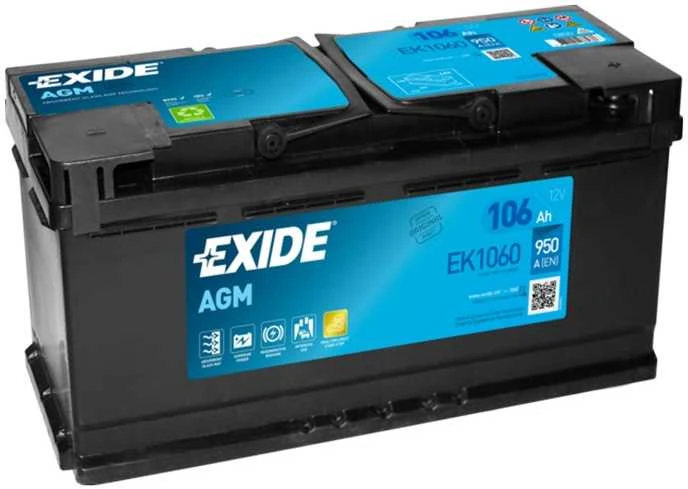 EXIDE EK1060 106Ah 950A (EN) AGM akumuliatorius, žema kaina | Varle.lt