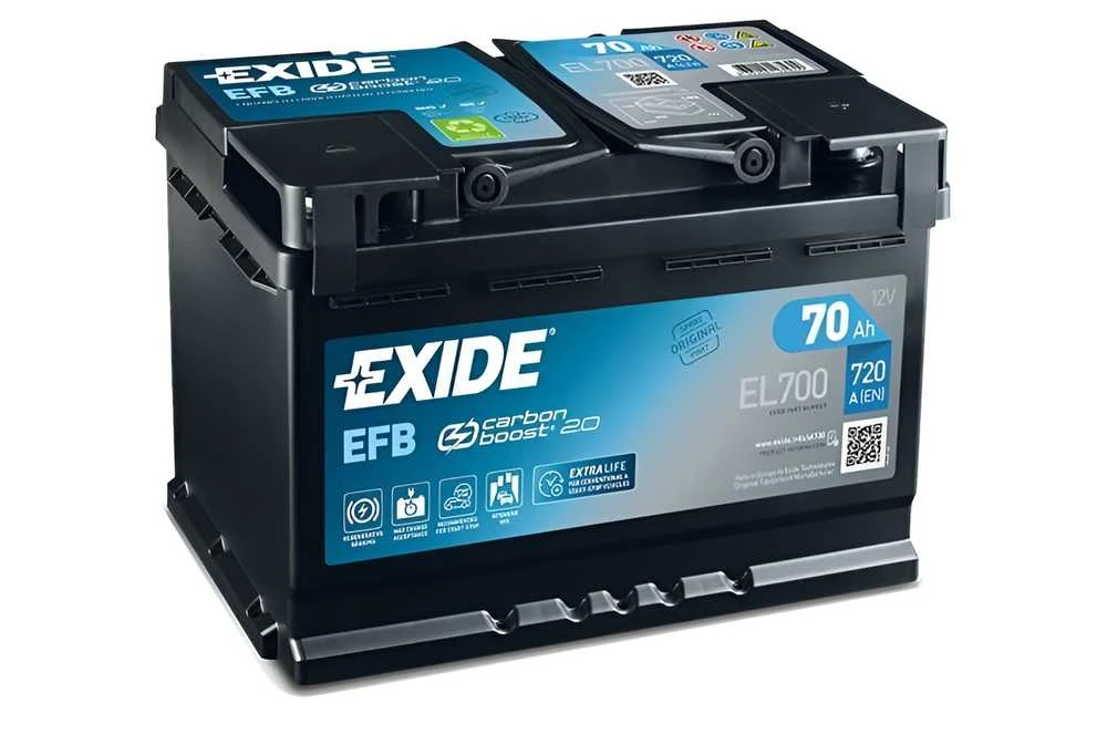 EXIDE EL700 EFB 70Ah 720A (EN) 12V akumuliatorius, žema kaina | Varle.lt