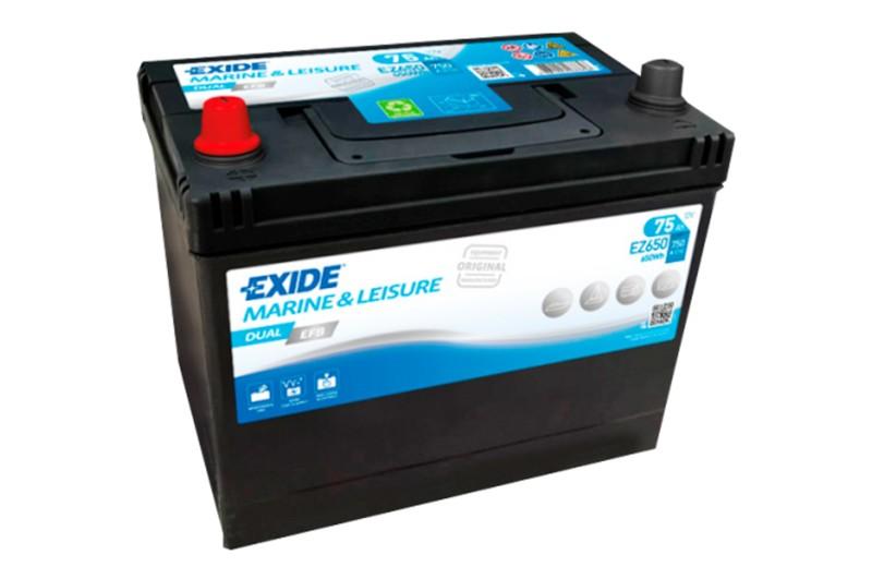 Exit EXIDE EZ650 DUAL EFB 75Ah 750A (EN) 12V akumuliatorius, modelis ...