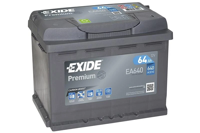 EXIDE Premium EA640 64Ah 640A (EN) akumuliatorius, žema kaina | Varle.lt