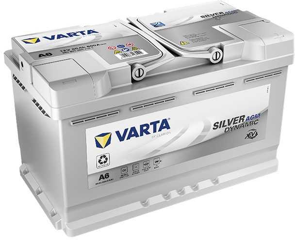 Varta Akumuliatorius 80 Ah 800 A EN 12V AGM, modelis - AGM A6, žema ...