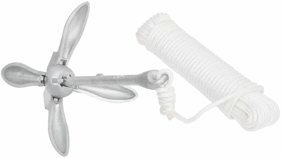 Sulankstomas inkaras su virve, sidabrinis, 1,5kg, geležis, žema kaina ...