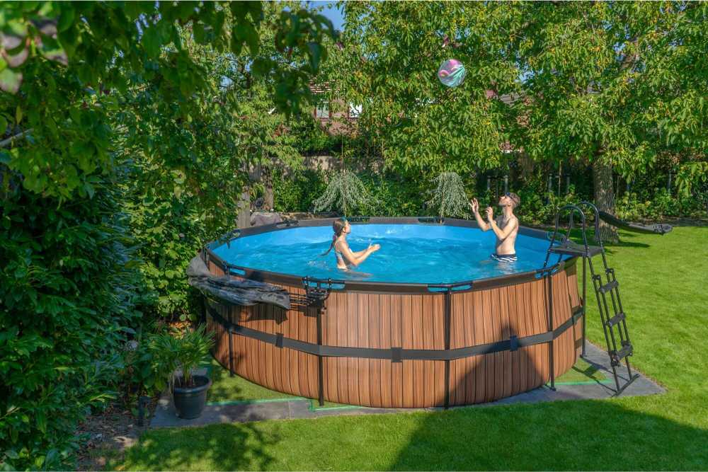 Baseinas EXIT Wood ø450 x 122 cm su pompa su filtru, modelis - 30.22.15 ...