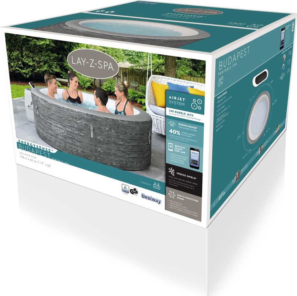"Lay-Z-Spa Budapest" sūkurinė vonia BESTWAY, modelis - ‎60179, žema kaina | Varle.lt