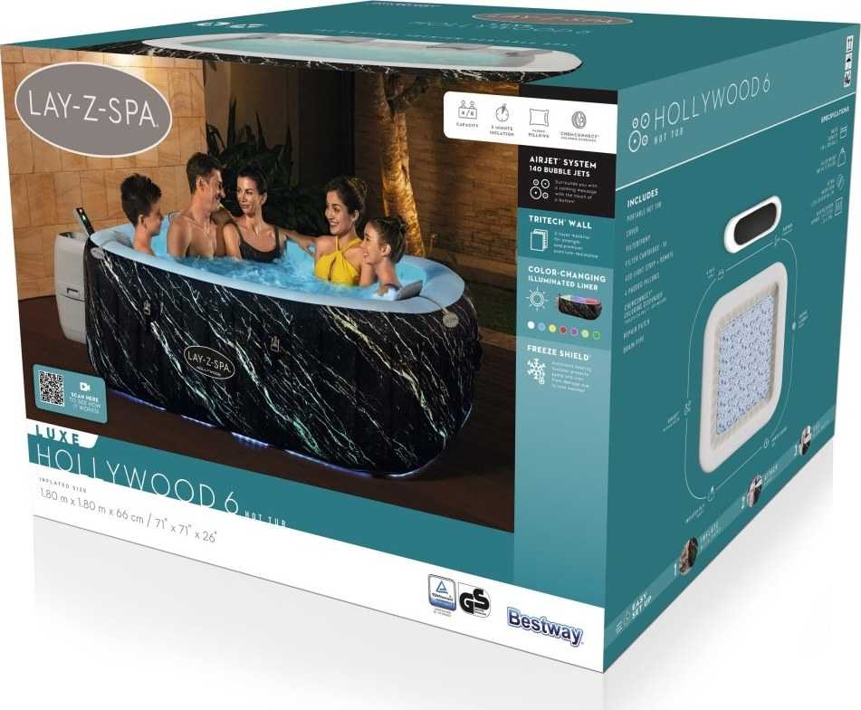"Lay-Z-Spa Hollywood LUXE" oro srovių sūkurinė vonia BESTWAY, modelis - 6001F, žema kaina | Varle.lt