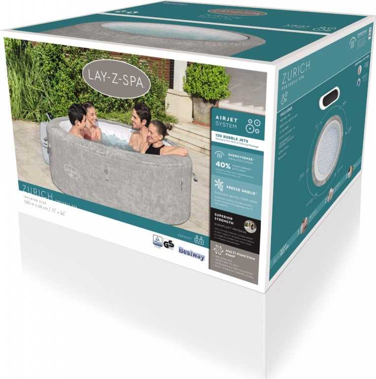 Sūkurinė vonia Lay-Z-Spa Zurich Jacuzzi 180cm Bestway 60065, modelis ...