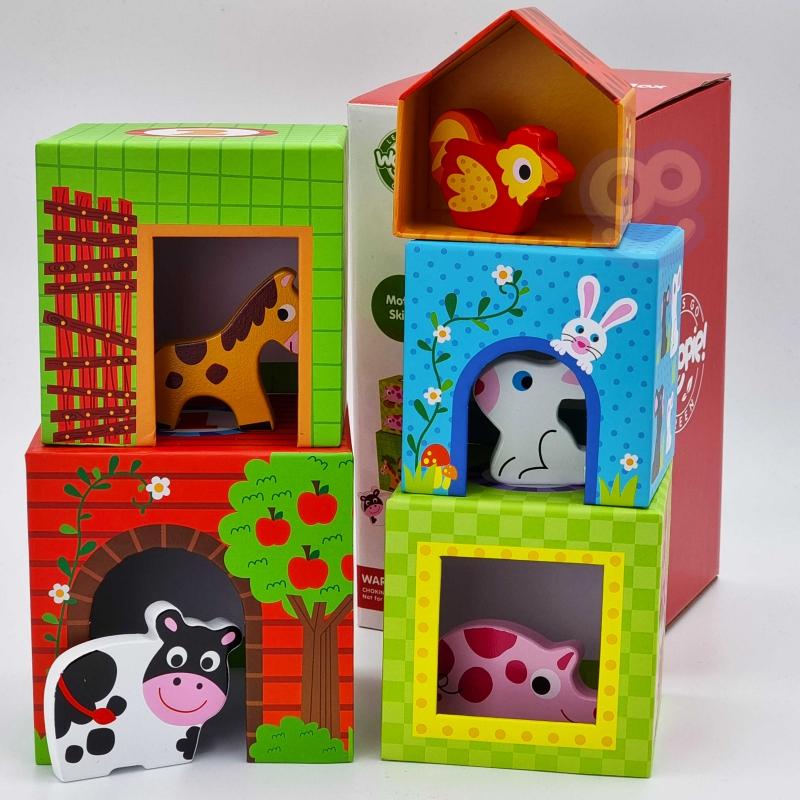 Mediniai kubeliai su figūrėlėmis - Woopie Green, modelis - LE10895, žema kaina | Varle.lt