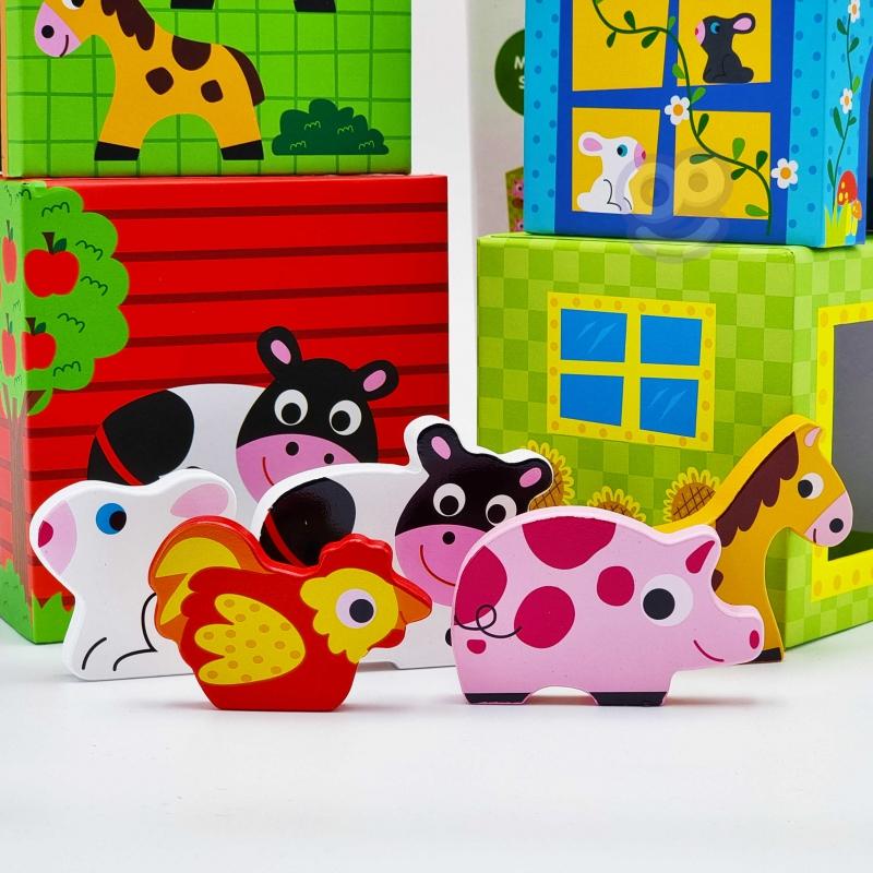 Mediniai kubeliai su figūrėlėmis - Woopie Green, modelis - LE10895, žema kaina | Varle.lt