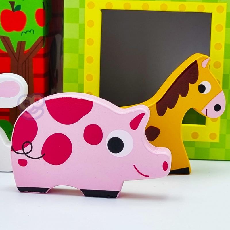 Mediniai kubeliai su figūrėlėmis - Woopie Green, modelis - LE10895, žema kaina | Varle.lt