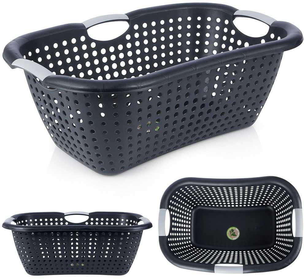 Skalbinių krepšys plastikinis juoda 26 l, modelis - OR569906, žema ...