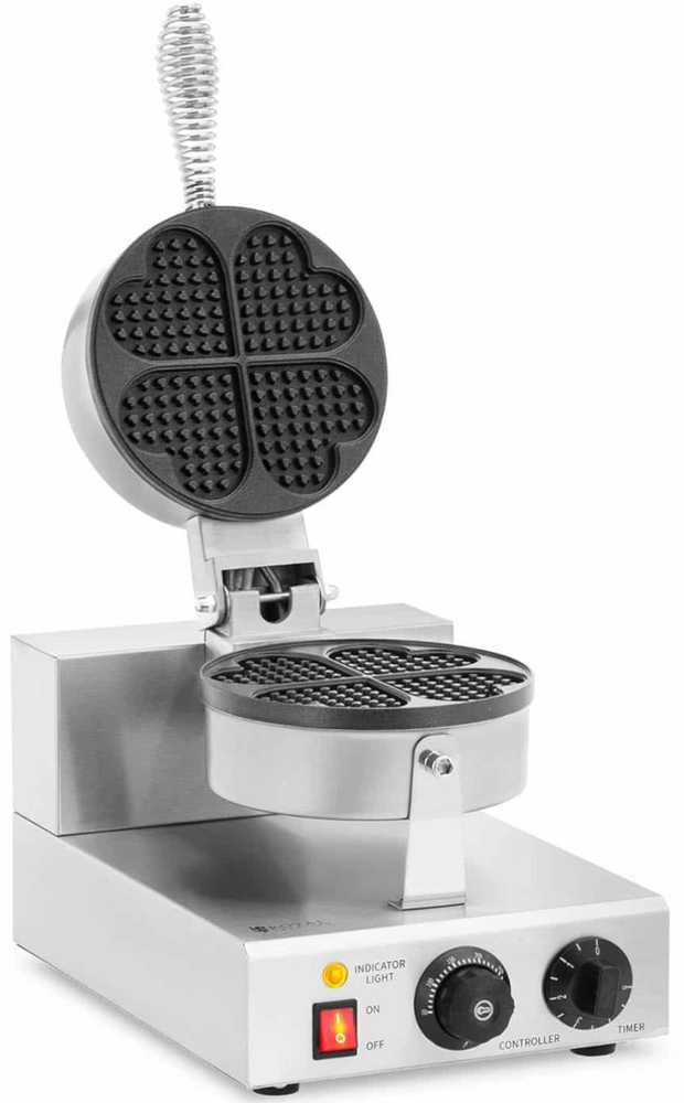 Vaflinė Royal Catering Širdelės formos vaflių keptuvė, 180 mm, 1000 W ...