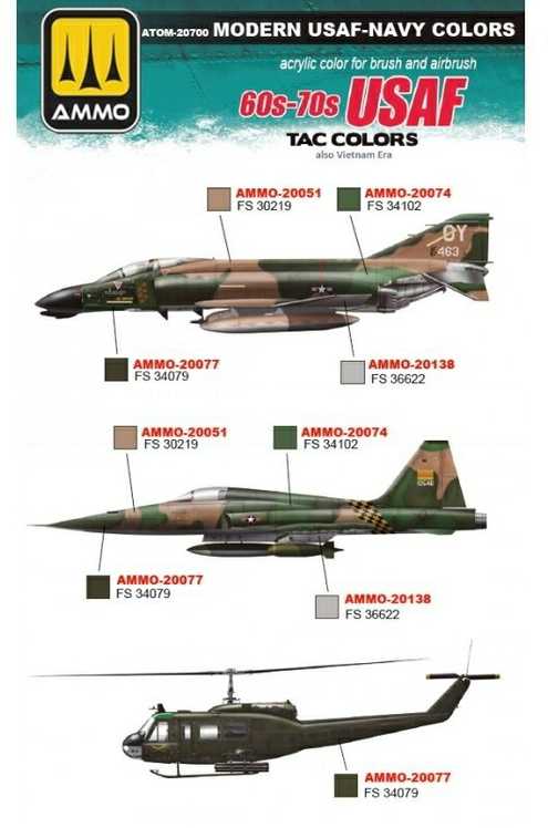 AMMO by MIG Jimenez AMMO MIG - ATOM Akrilinių dažų rinkinys Modern USAF-NAVY, 20700, žema kaina ...