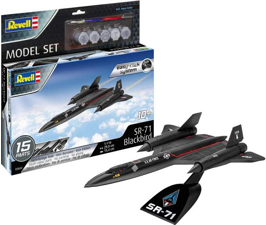 Revell - Lockheed SR-71 Blackbird easy-click-system dovanų komplektas, 1 / 110, 63652, žema ...