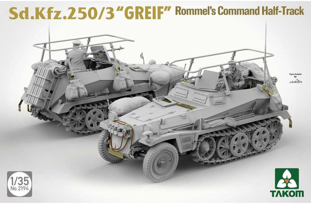 Takom - Sd.Kfz.250 / 3 “GREIF” Rommel’s Command Half-Track, 1 / 35 ...