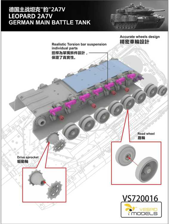 VESPID MODELS - Leopard 2A7V German Main Battle Tank, 1 / 72, 720016 ...