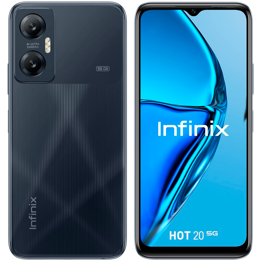 Telefonas Infinix Hot 20, 5G, 4 / 128GB, Model X66, Juodos spalvos ...