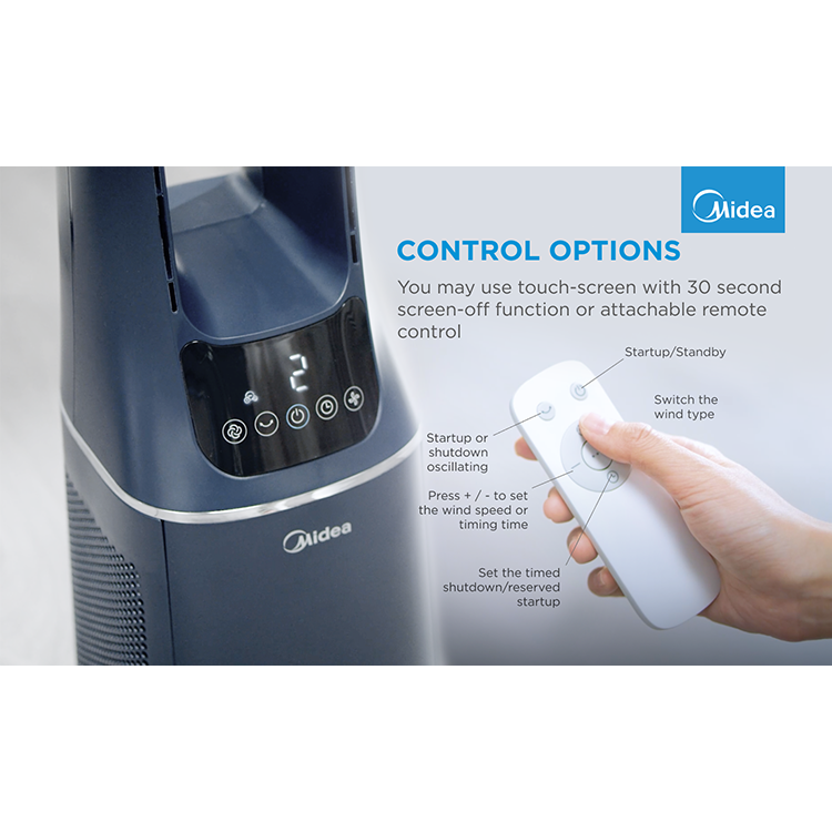 Midea Bladeless Fan & oro valytuvas, Smart WiFi, skaitmeninis su IOT ir ...