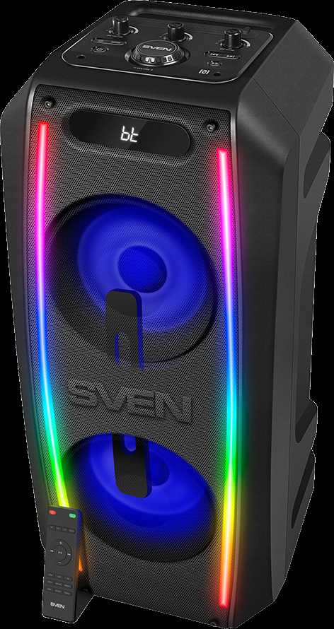 Garsiakalbis SVEN PS-740, juodas (100W, TWS, Bluetooth, FM, USB, Micro SD, LED ekranas, 4400mA*h ...