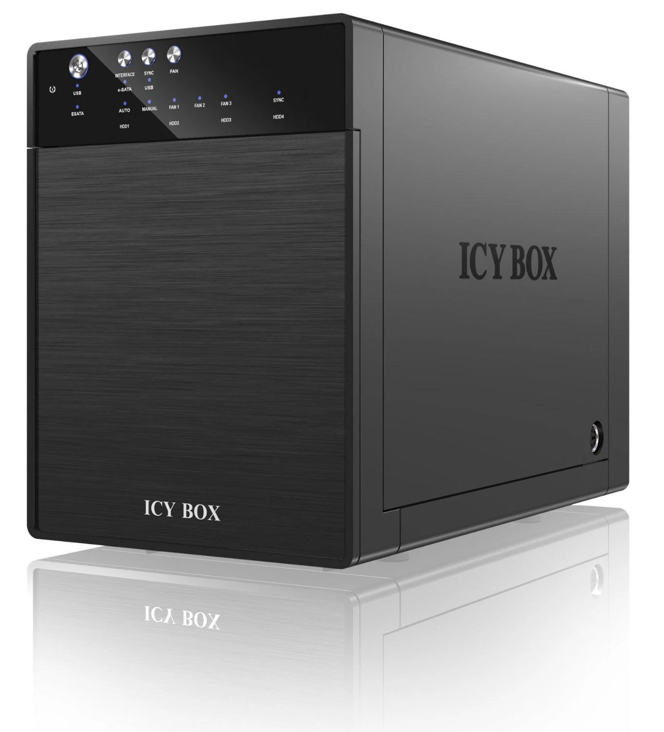 ICY BOX IB-3640SU3, išorinė 4 skyrių JBOD sistema 3,5“ SATA I / II ...