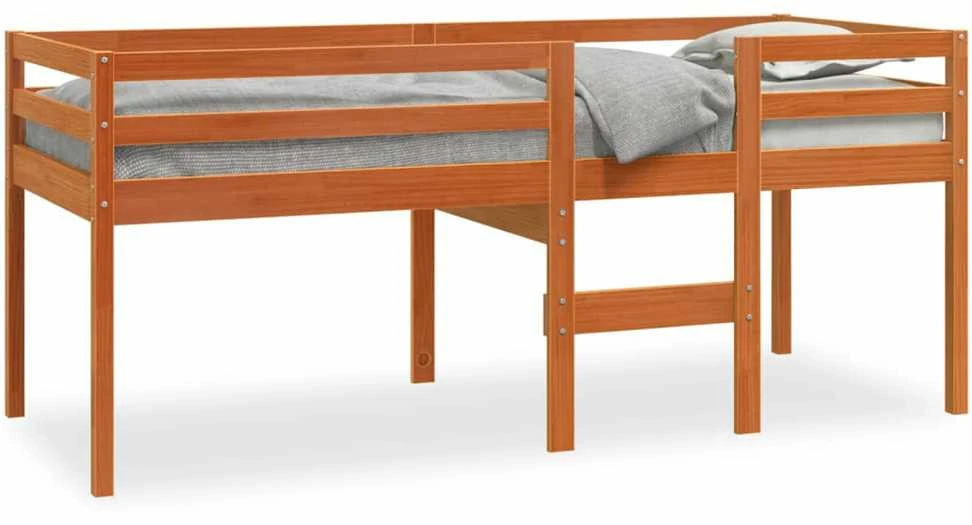 Aukšta lova, vaško ruda, 75x190cm, pušies medienos masyvas, modelis ...
